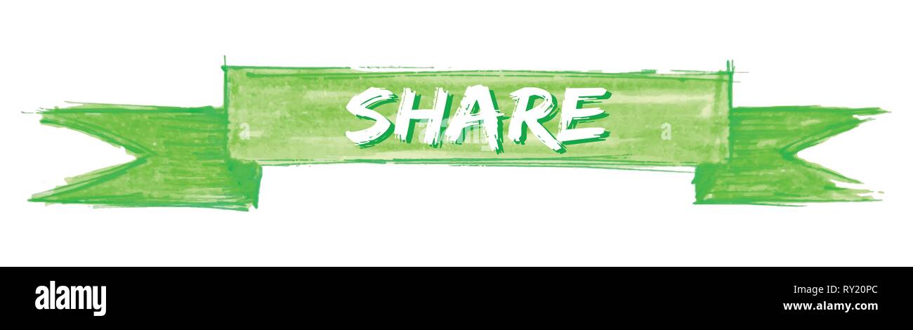 share hand painted ribbon sign Stock Vector Image & Art - Alamy