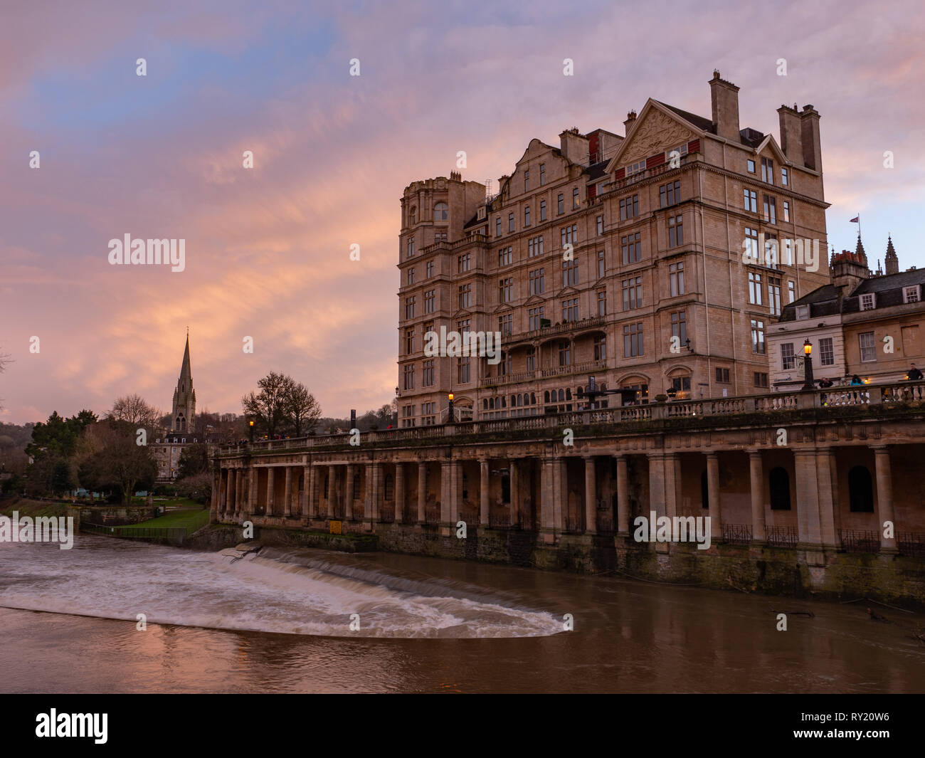 Victorian architecture in Bath Spa at sunset Stock Photo - Alamy