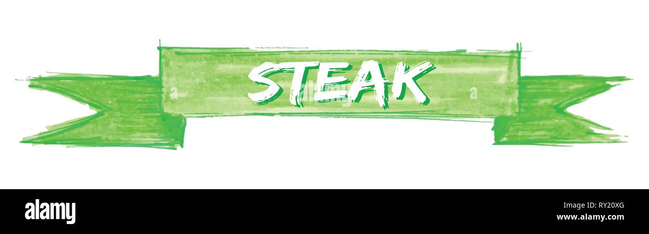 steak hand painted ribbon sign Stock Vector Image & Art - Alamy