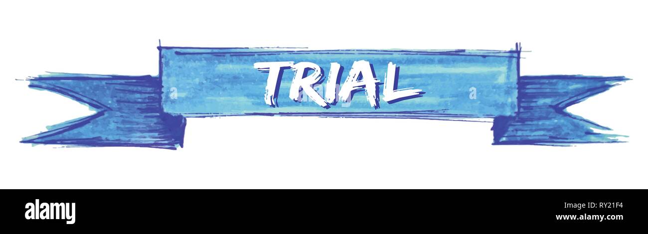 trial hand painted ribbon sign Stock Vector Image & Art - Alamy
