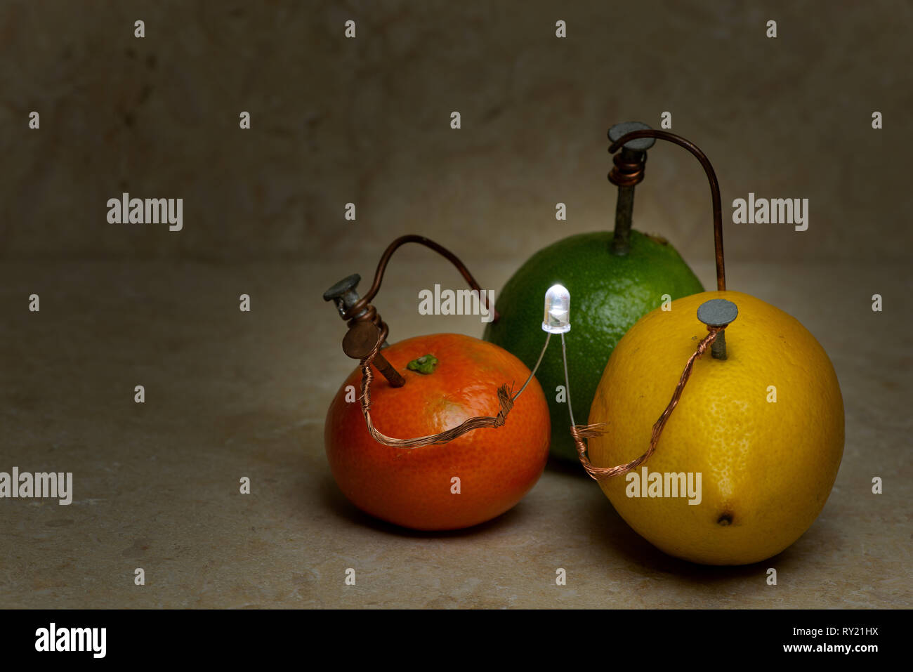 Citrus fruit, lemon, lime, tangerine demonstrating an alternative ...