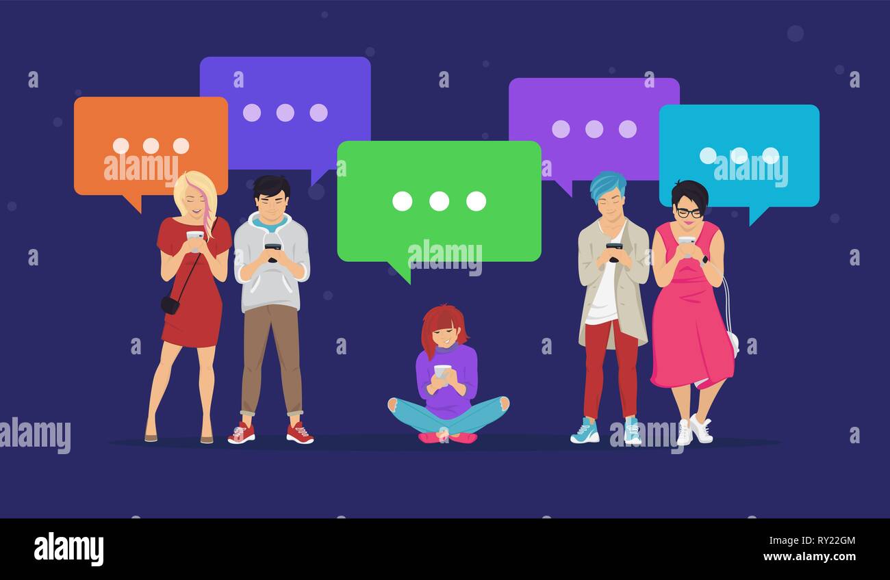 Chat speech bubbles for texting messages, communicating and sharing ...