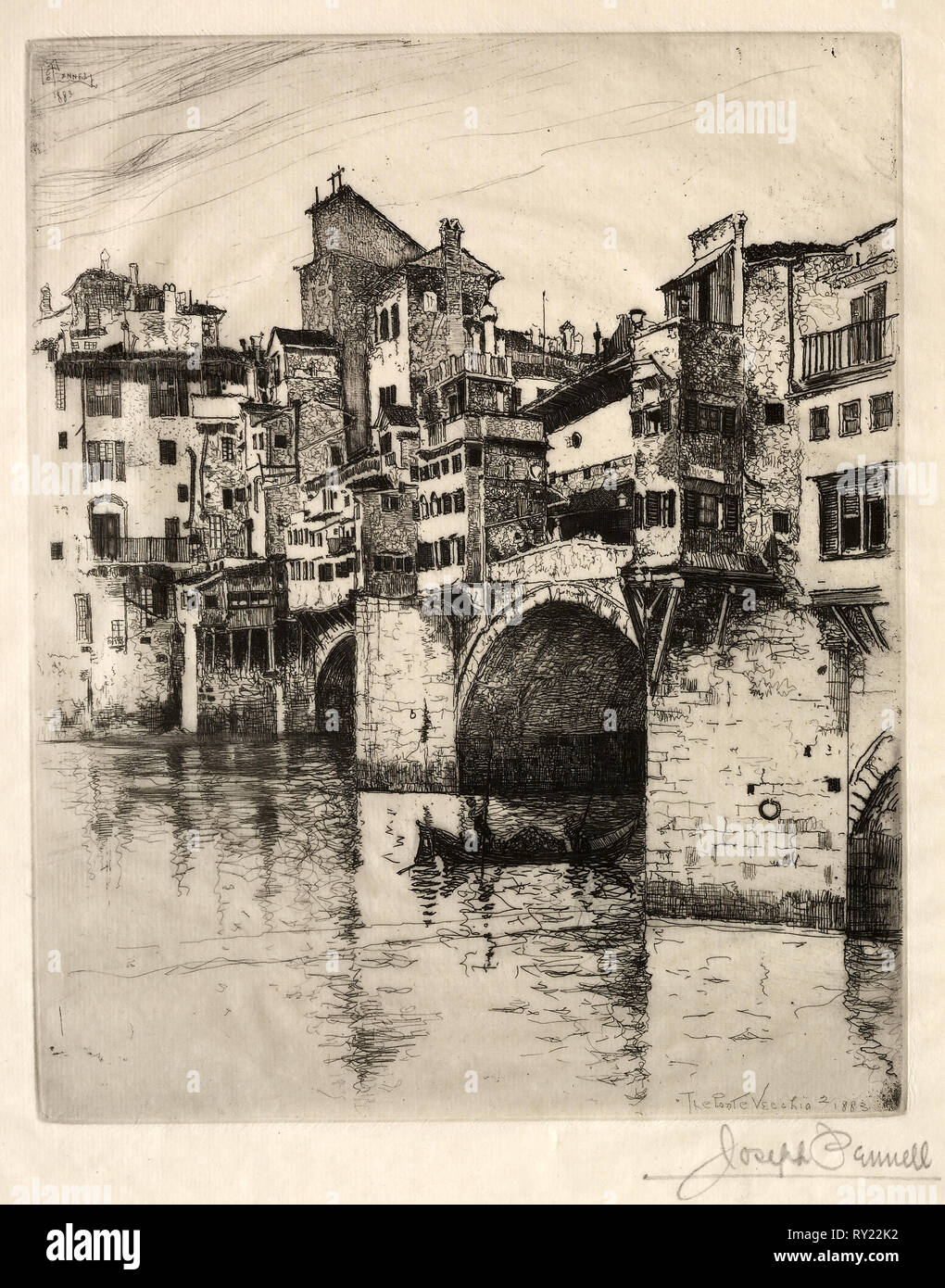 The Ponte Vecchio, 1883. Joseph Pennell (American, 1857-1926 ...