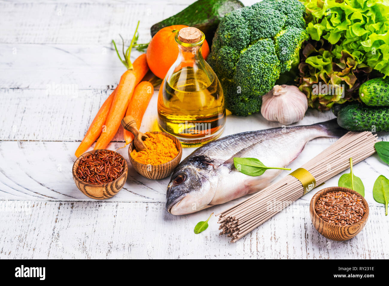Dr. Pagano diet food assortment Stock Photo - Alamy