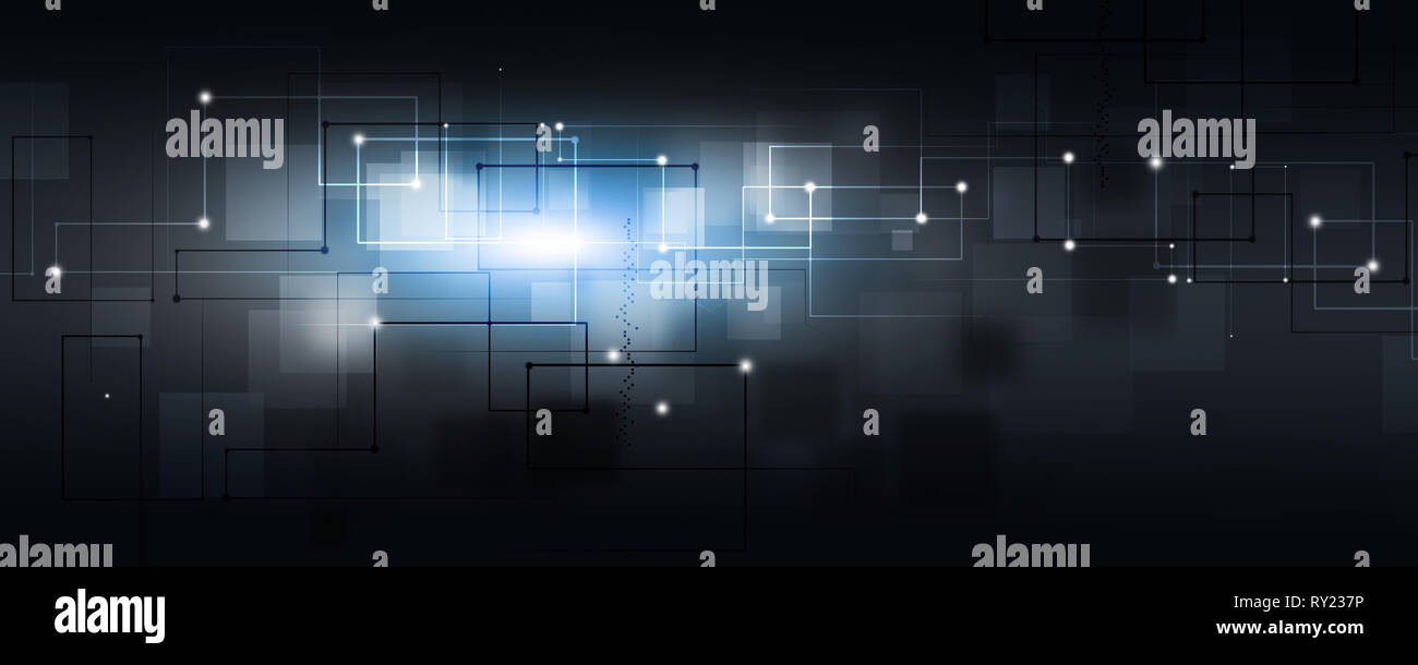 network concept web connections technology blue banner Stock Photo - Alamy