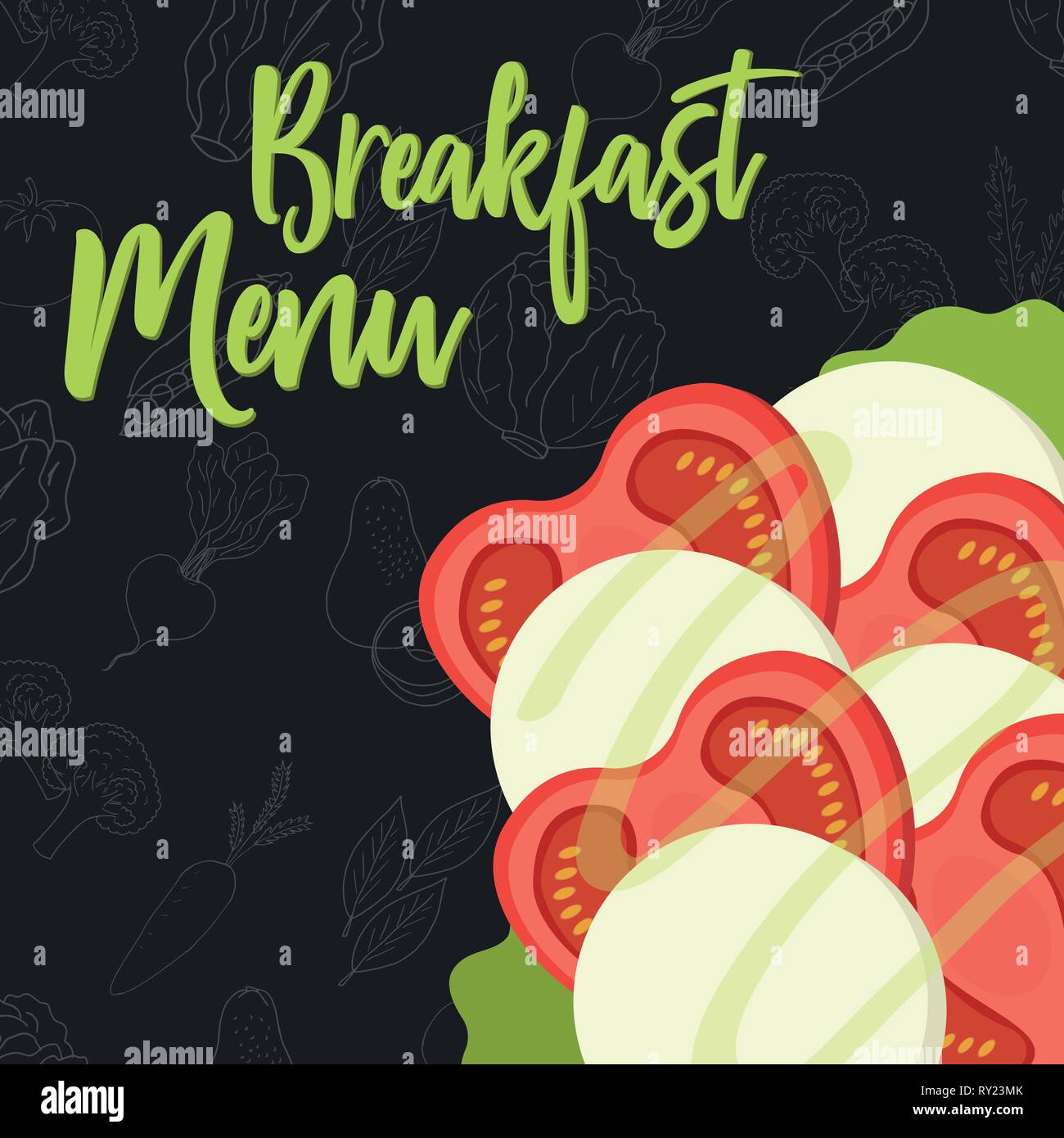 Menu concept for restaurant and cafe. Breakfast menu template. Flat ...