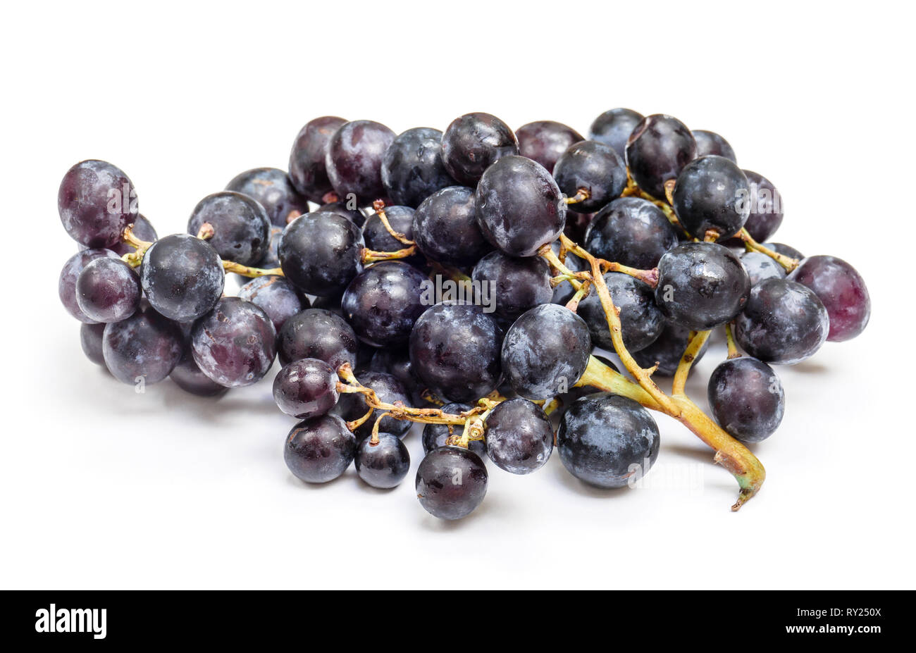 Organic red grapes isolated on white background, high angle view Stock ...