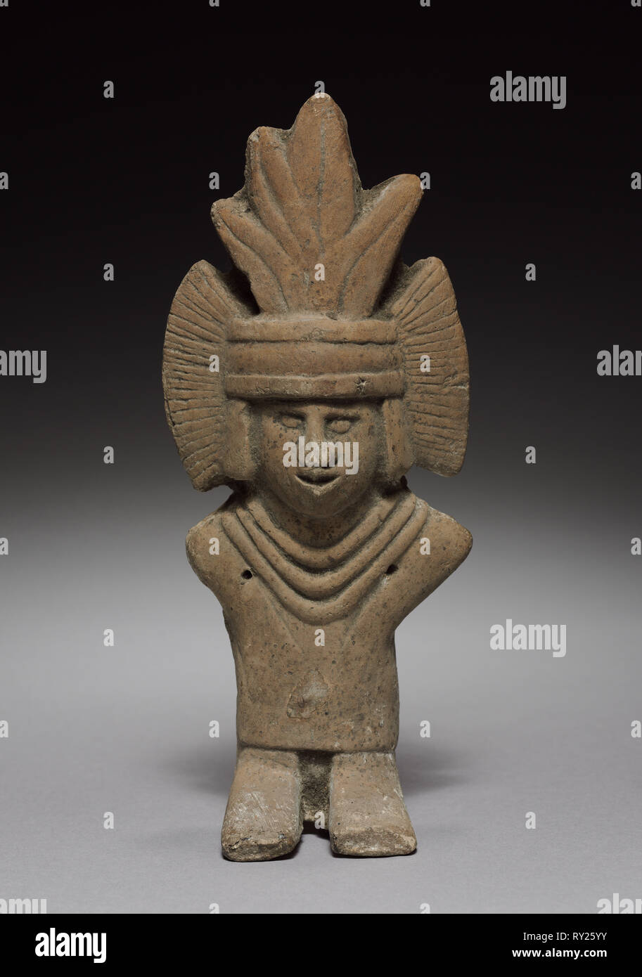 Figurine, 1325-1521. Mexico, Aztec. Pottery; overall: 19.8 cm (7 13/16 ...