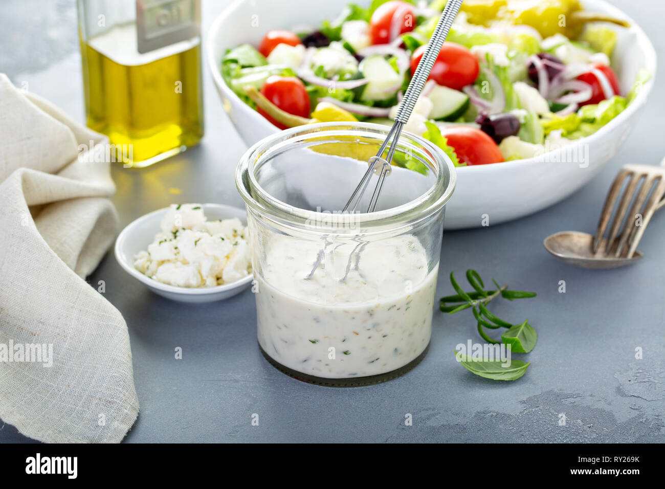 Homemade ranch dressing with feta Stock Photo - Alamy