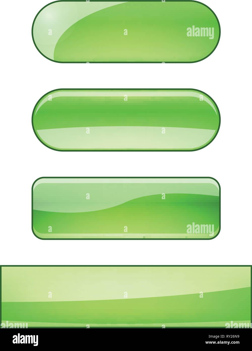 vector bright glossy web buttons set - green Stock Vector Image & Art ...