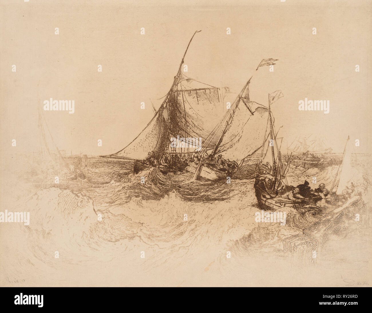 Calais Pier. Francis Seymour Haden (British, 1818-1910). Etching Stock ...