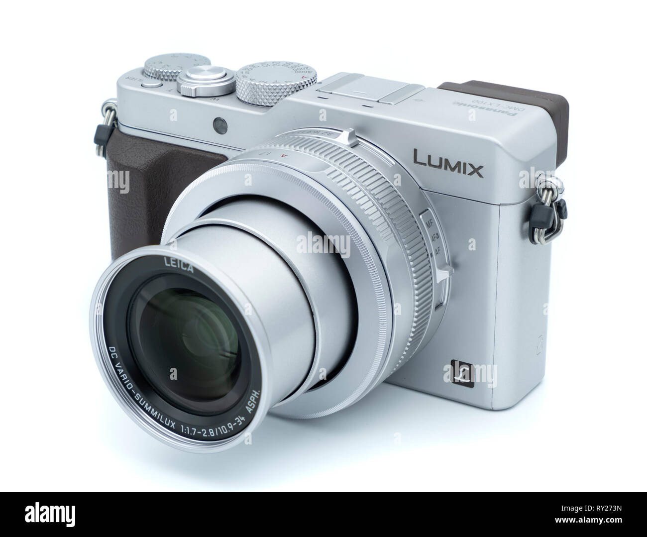 Close up of a Panasonic Lumix LX100 digital camera cut out isolated on ...