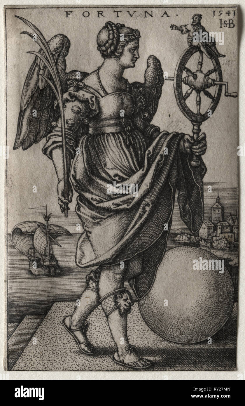 Fortune, 1541. Hans Sebald Beham (German, 1500-1550). Engraving Stock ...