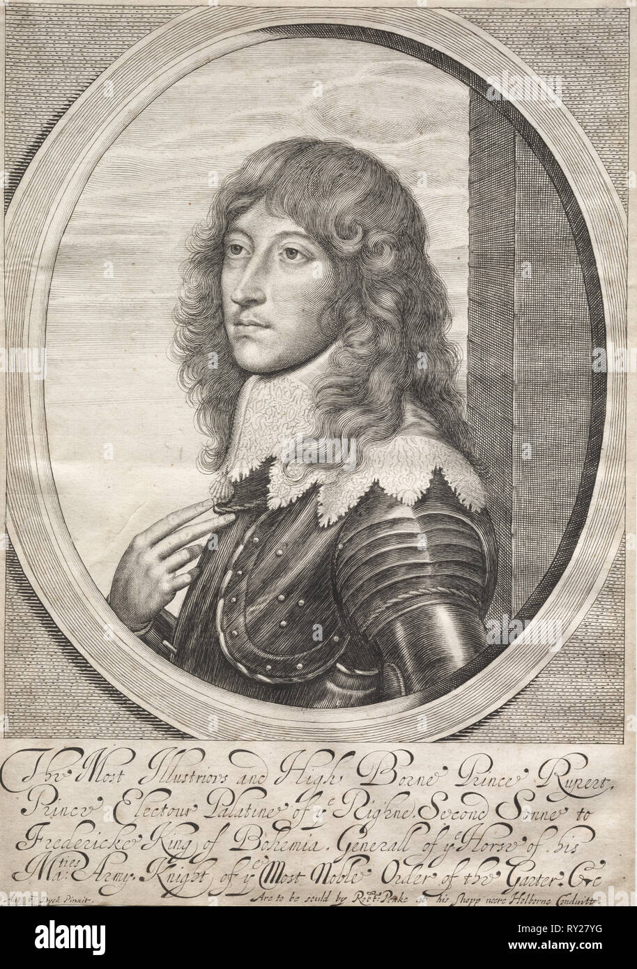 Prince Rupert. William Faithorne (British, 1616-1691). Engraving Stock ...