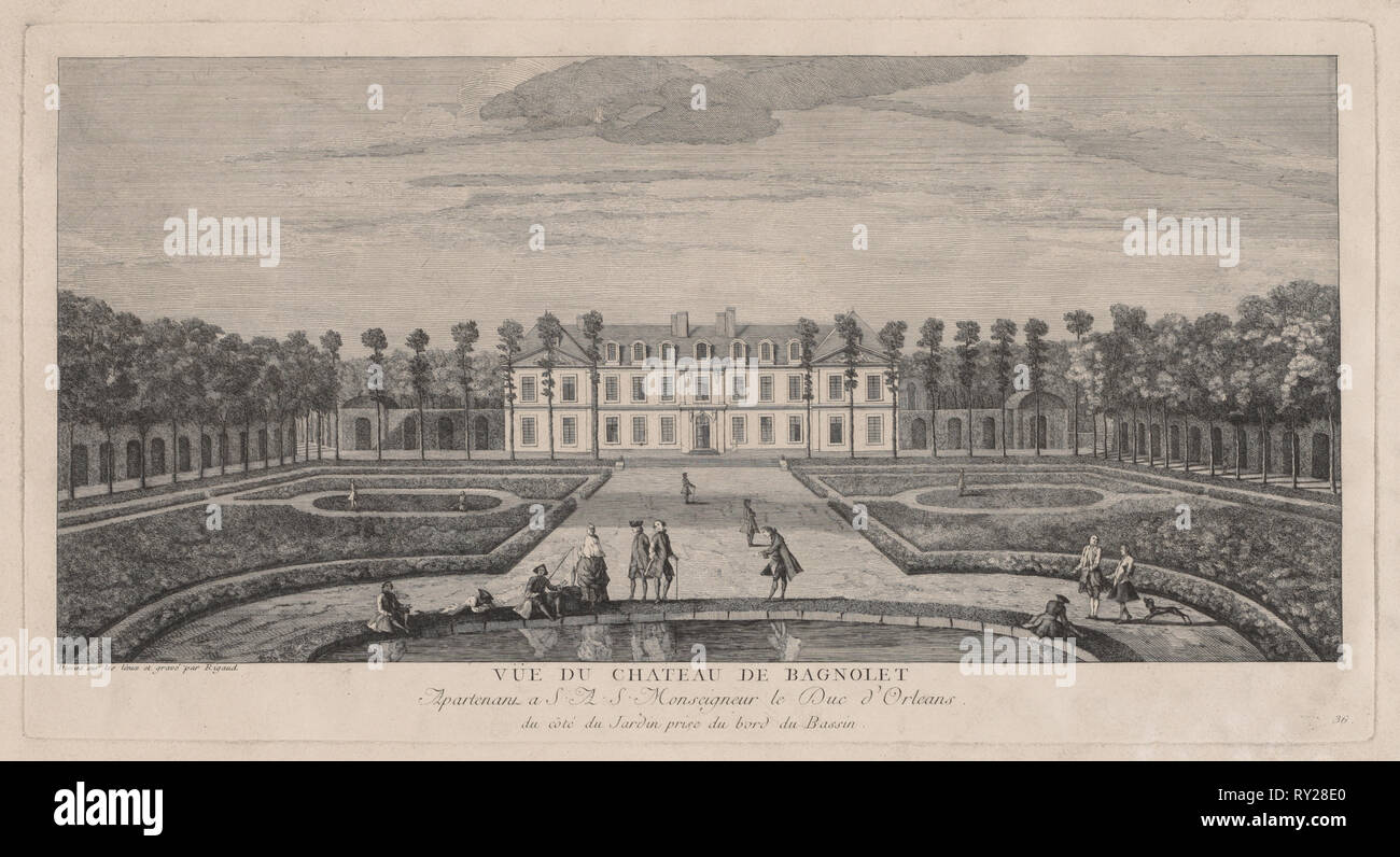 Chateau of Bagnolet. Jacques Rigaud (French, 1681-1754). Engraving ...