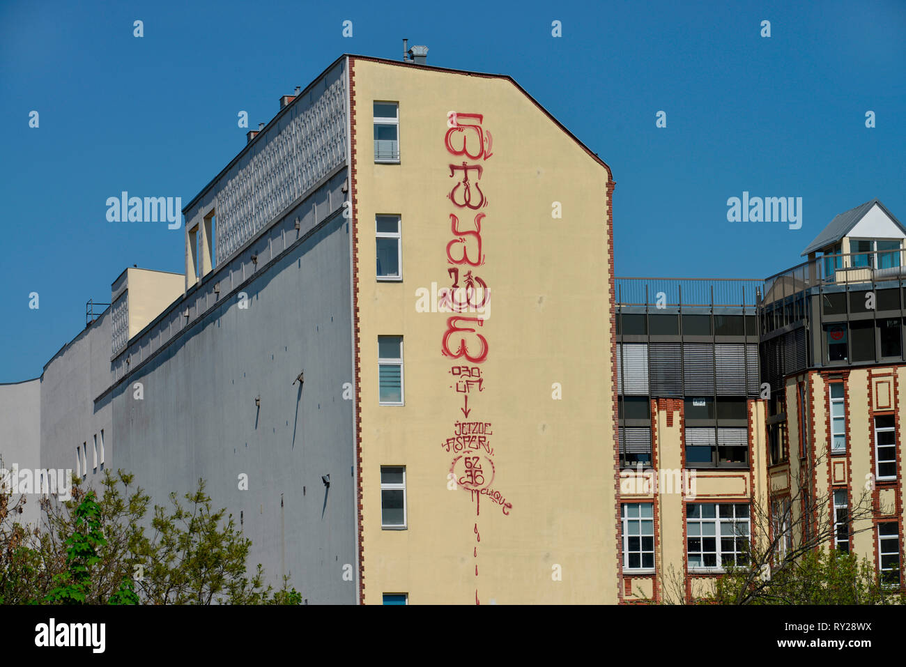 Brandmauer Graffiti, Crellestrasse, Schoeneberg, Berlin, Deutschland ...