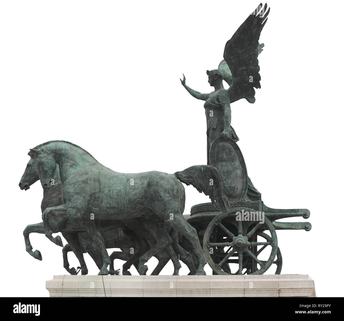 Big statue of the quadriga with angel which symbolizes the Unit of ...