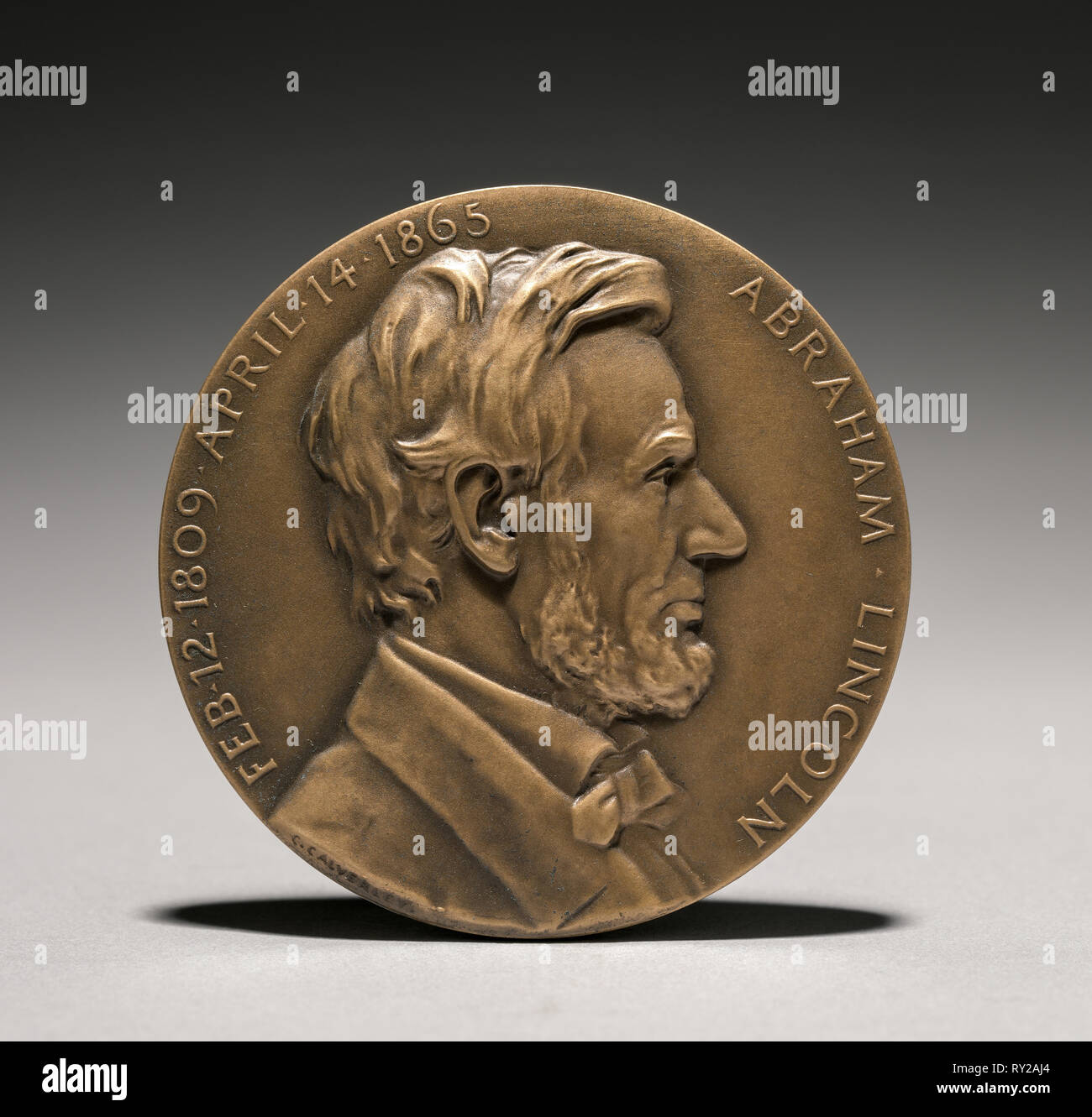 Abraham Lincoln Medal (obverse), 1900s. Charles Calverley (American ...