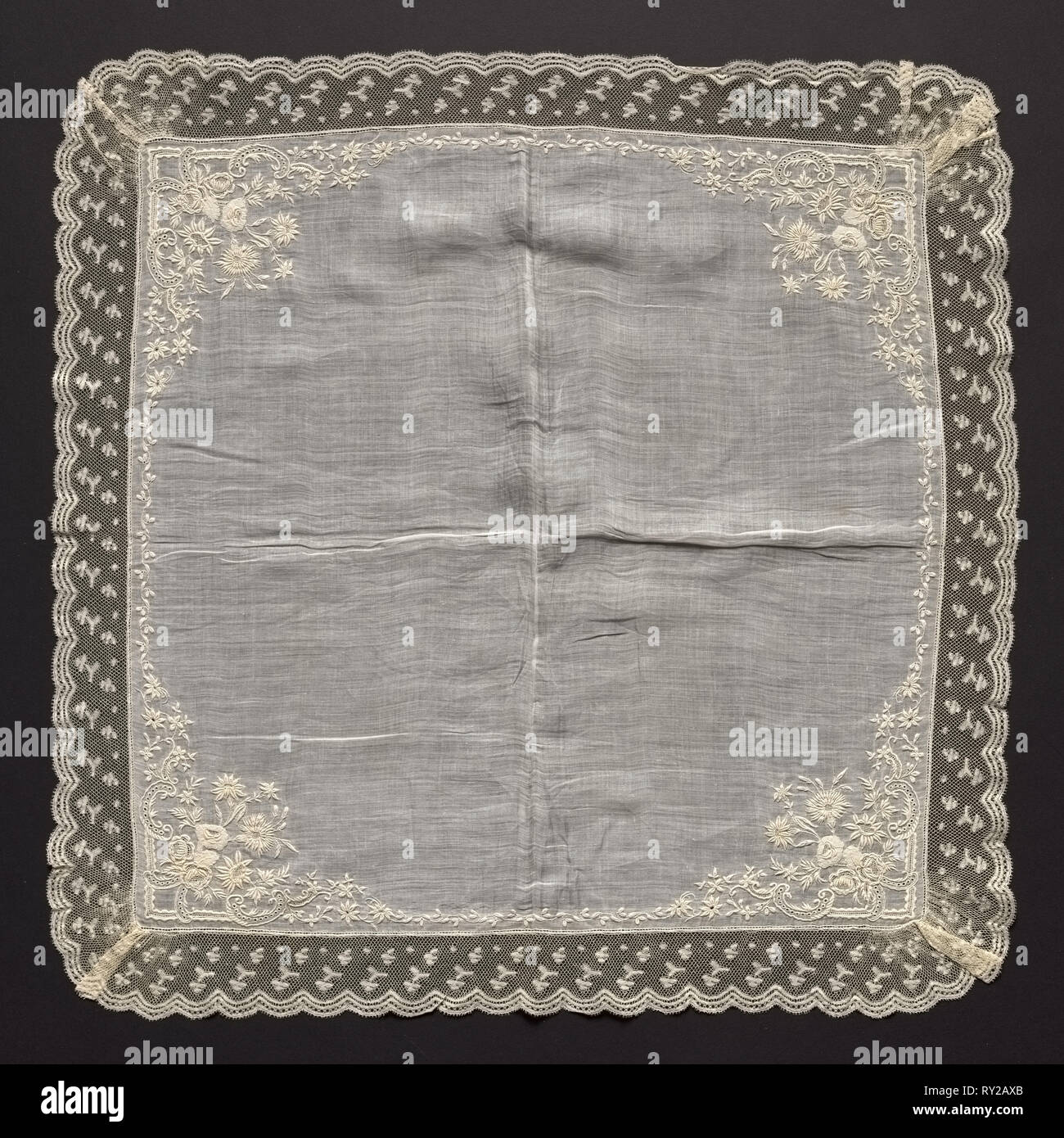 Handkerchief, 1700s. Flanders, 18th century, Louis XVI Period ...