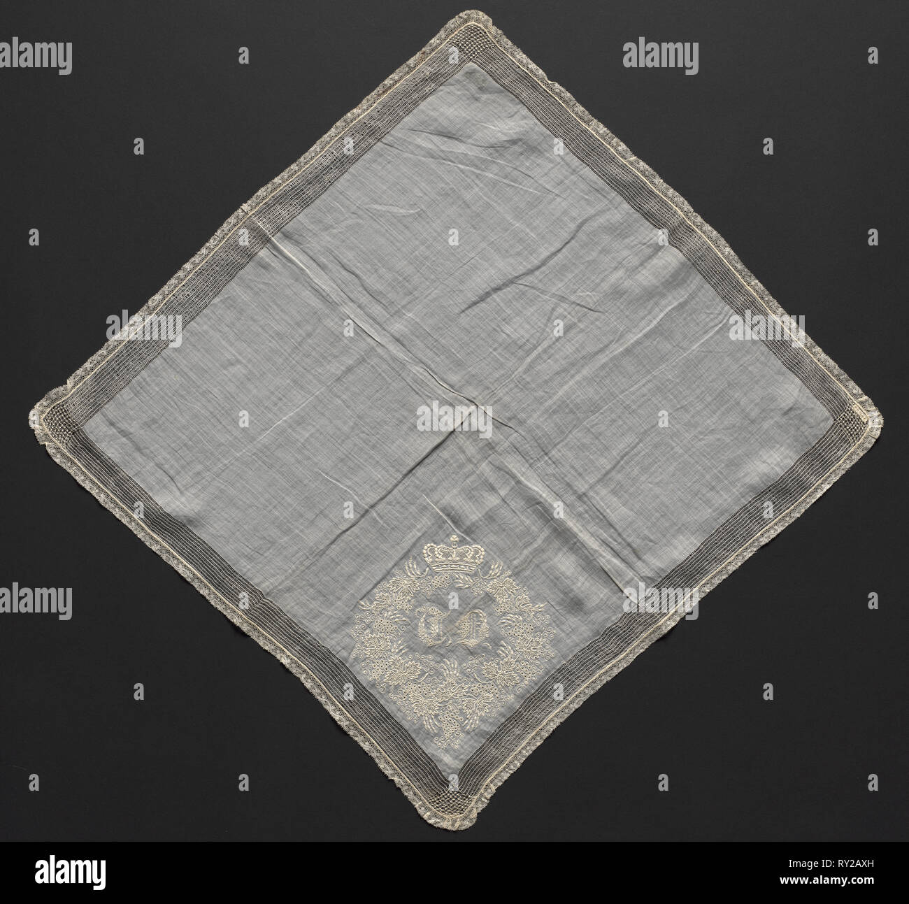 Handkerchief, 1700s. France ?, 18th century. Embroidery on linen ground ...