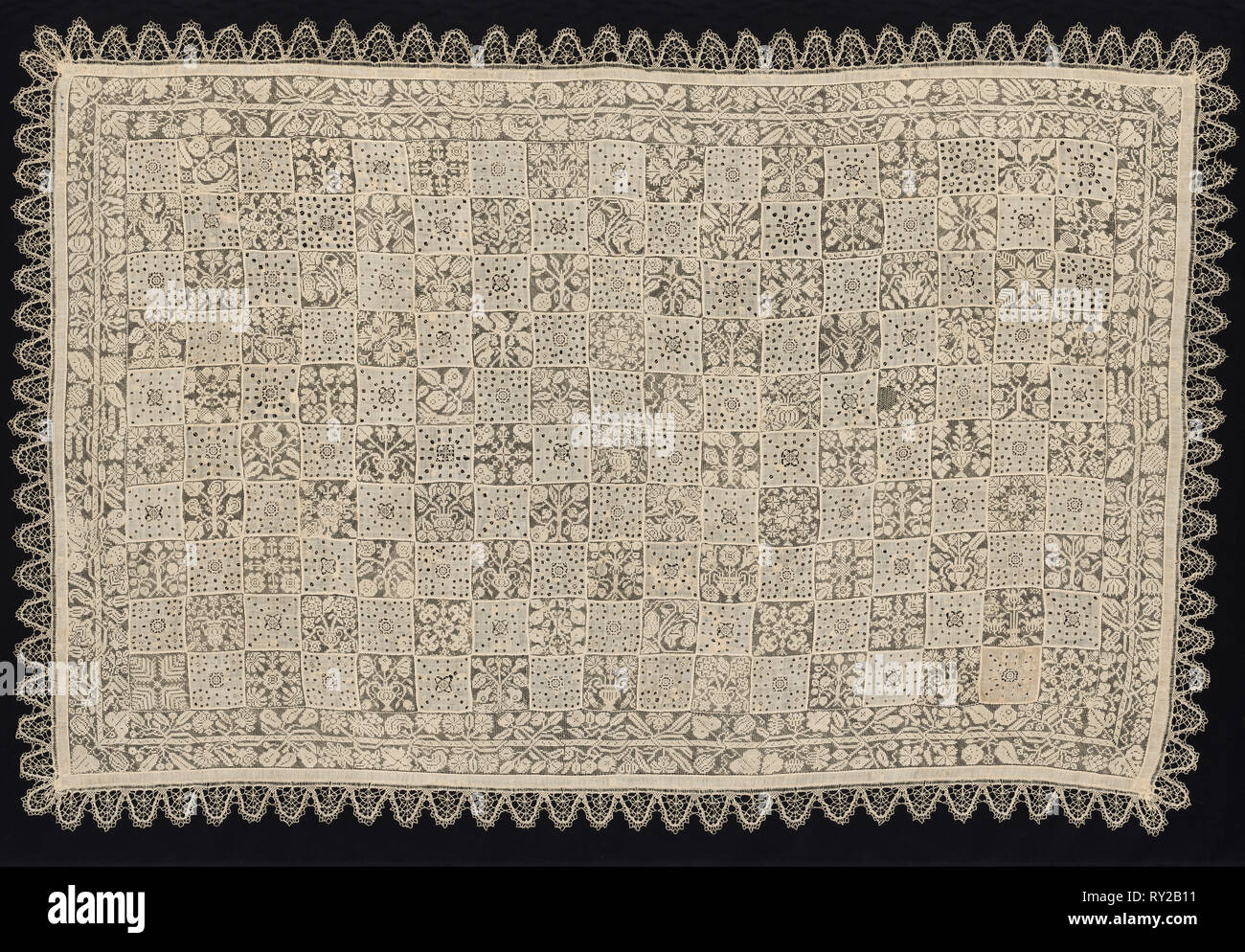 Alternating reticella squares open cutwork hi-res stock photography and ...