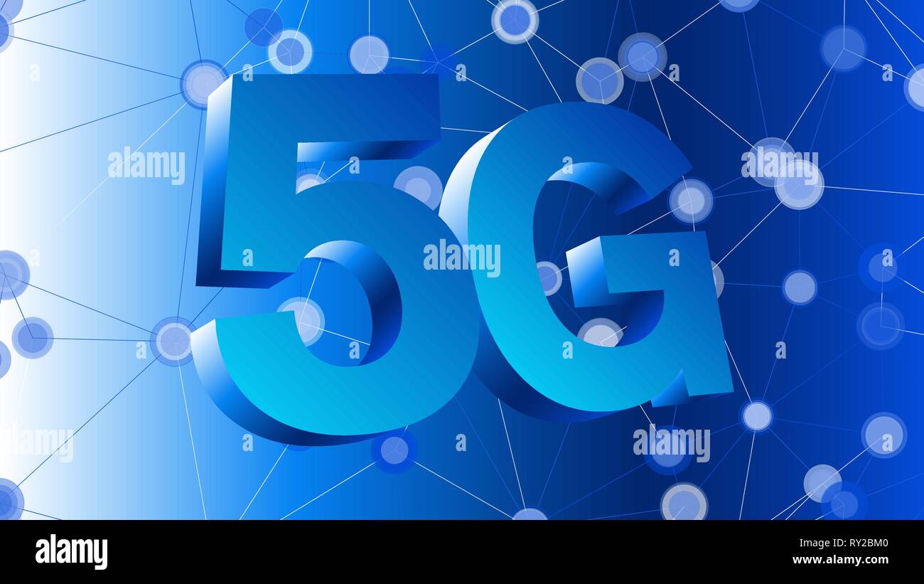 Abstract triangles shapes and 3d symbol of 5G technology Stock Vector ...