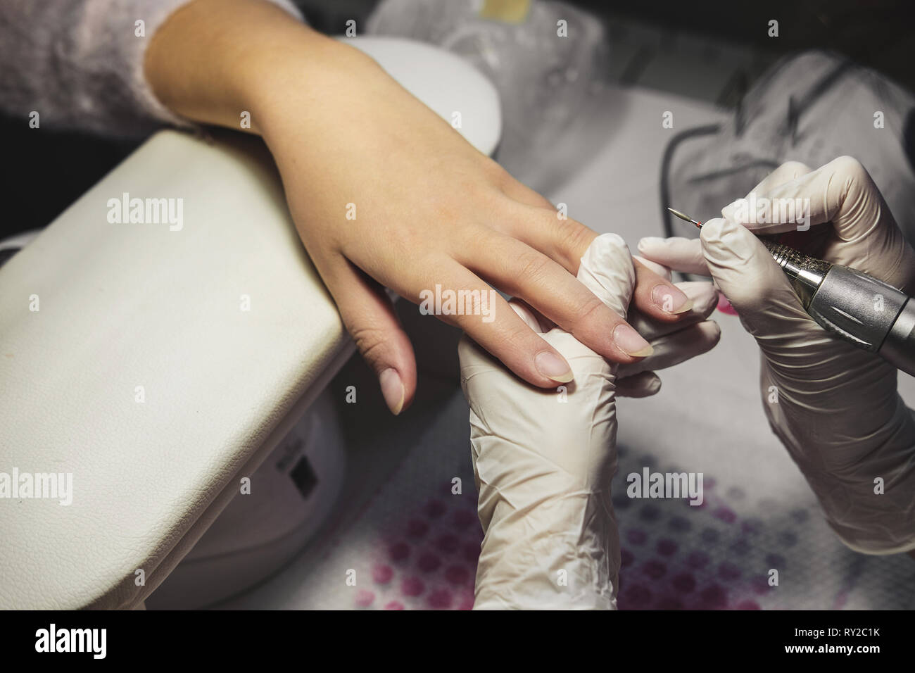 close-up manicure process Stock Photo - Alamy