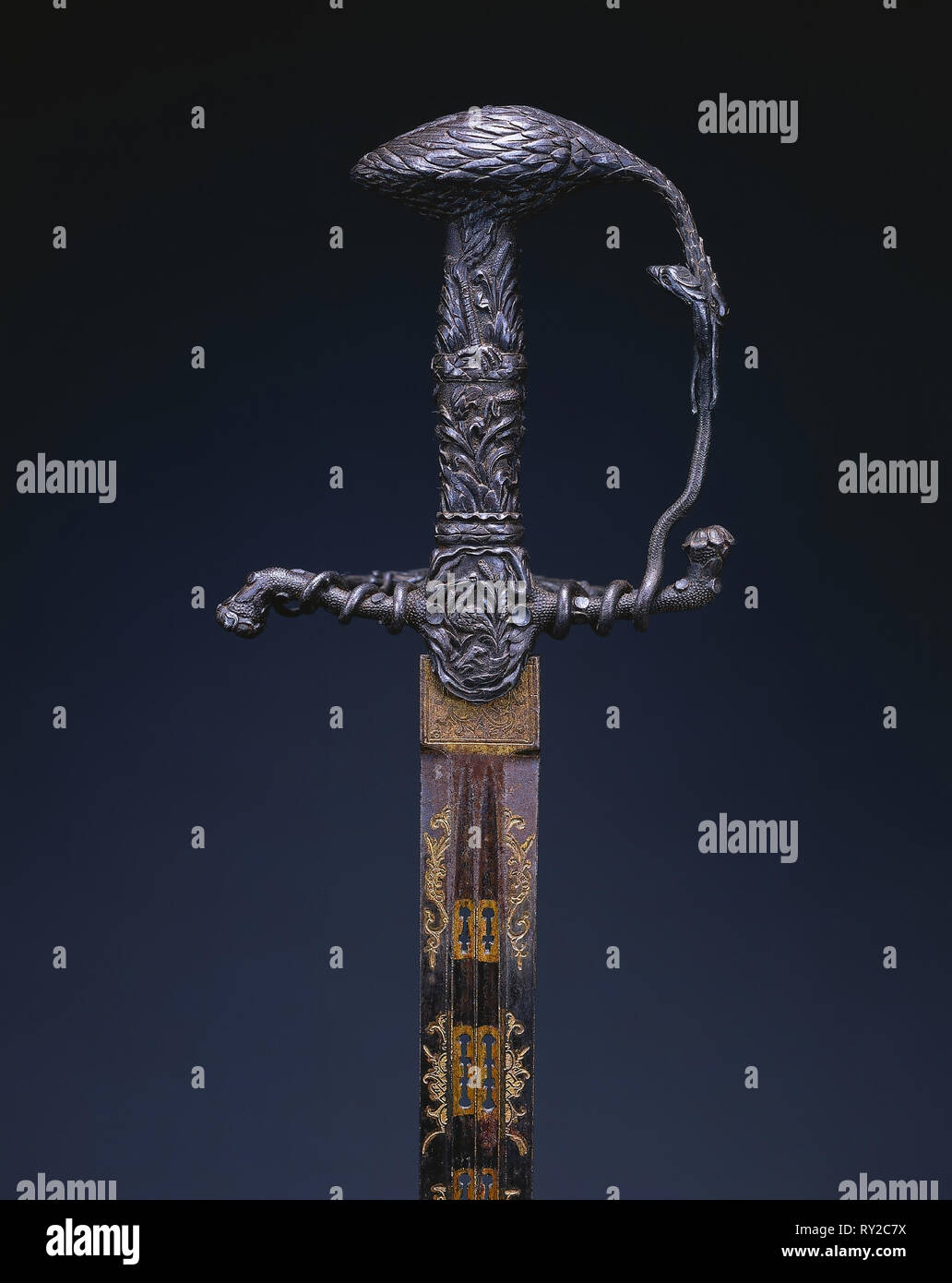 Rapier, c. 1630-1650. Germany, 17th century. Steel; blued, gilded, and ...