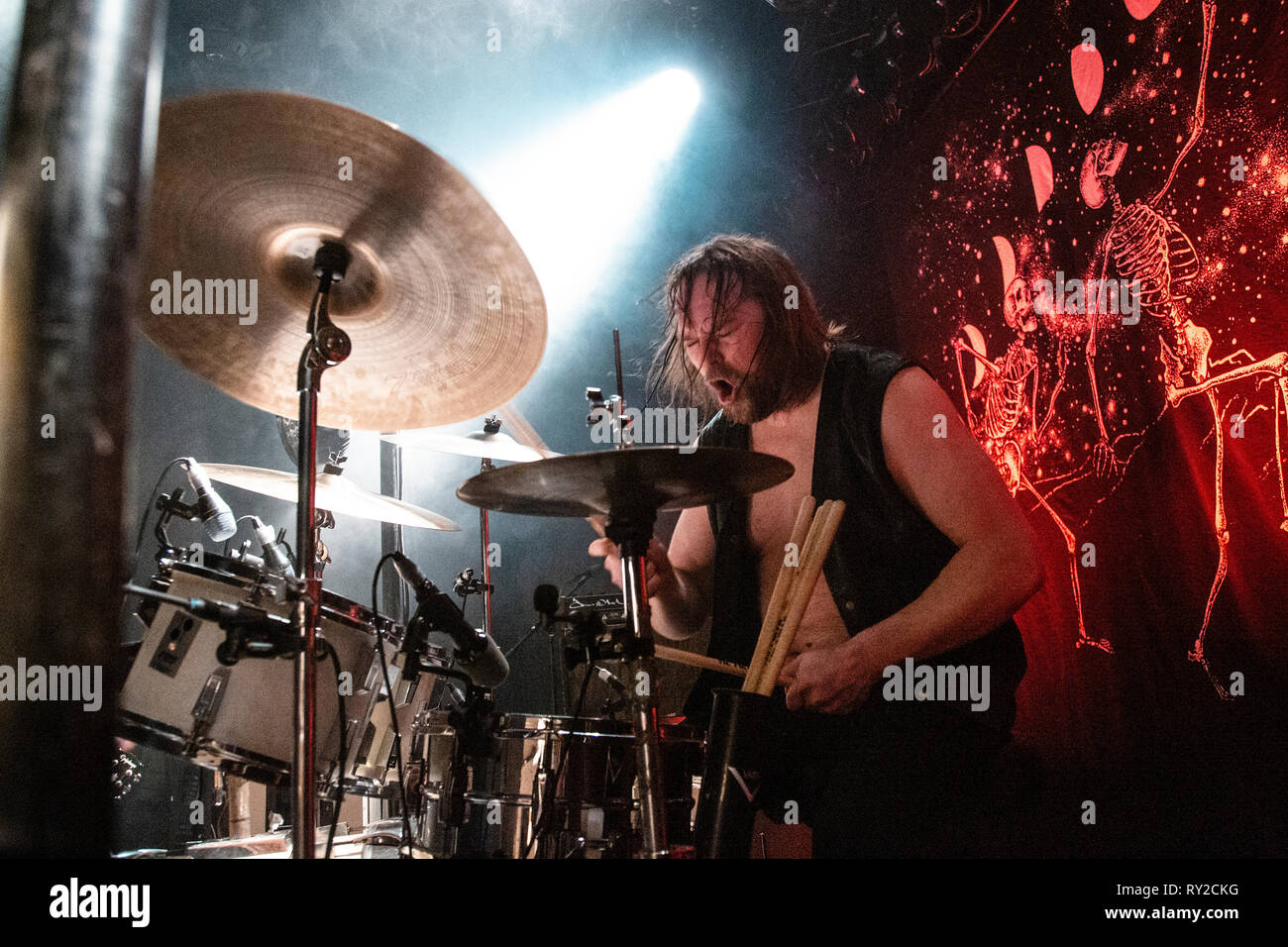 Norway, Bergen - March 2, 2019. The Norwegian hard rock band Skambankt ...