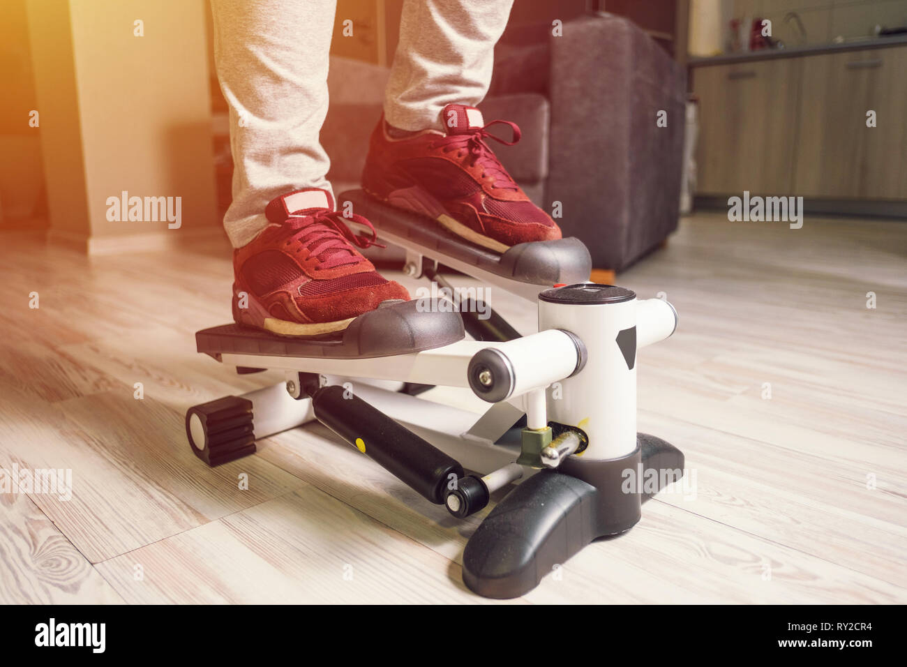 Step aerobics home hi-res stock photography and images - Alamy