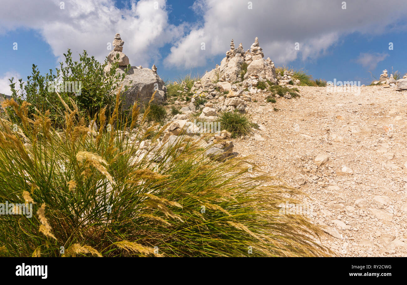 Stone pyramids in National park Lovcen in summer, Montenegro Stock ...