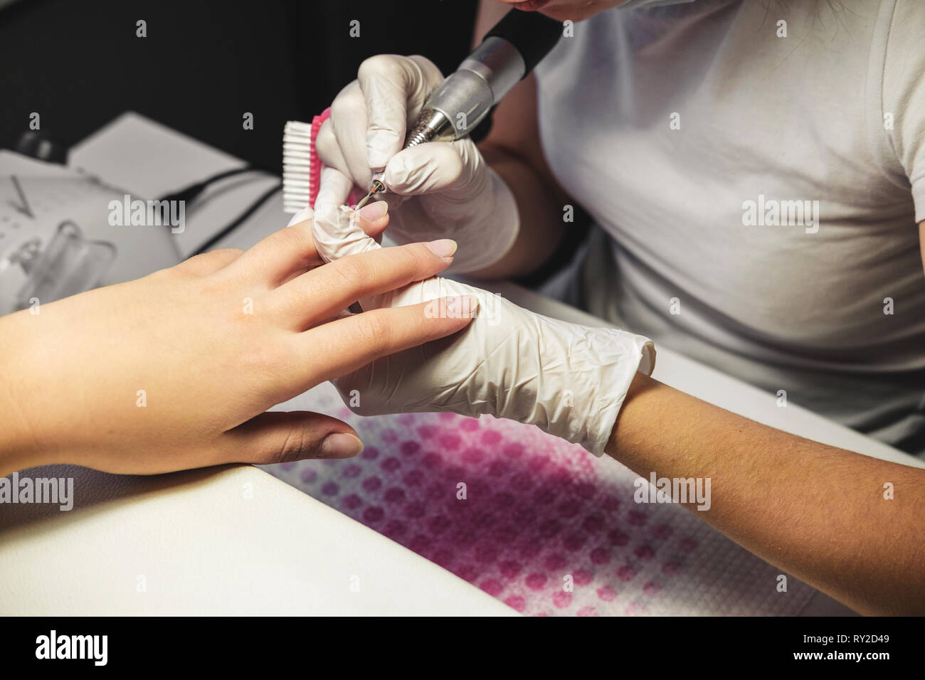 close-up manicure process Stock Photo - Alamy