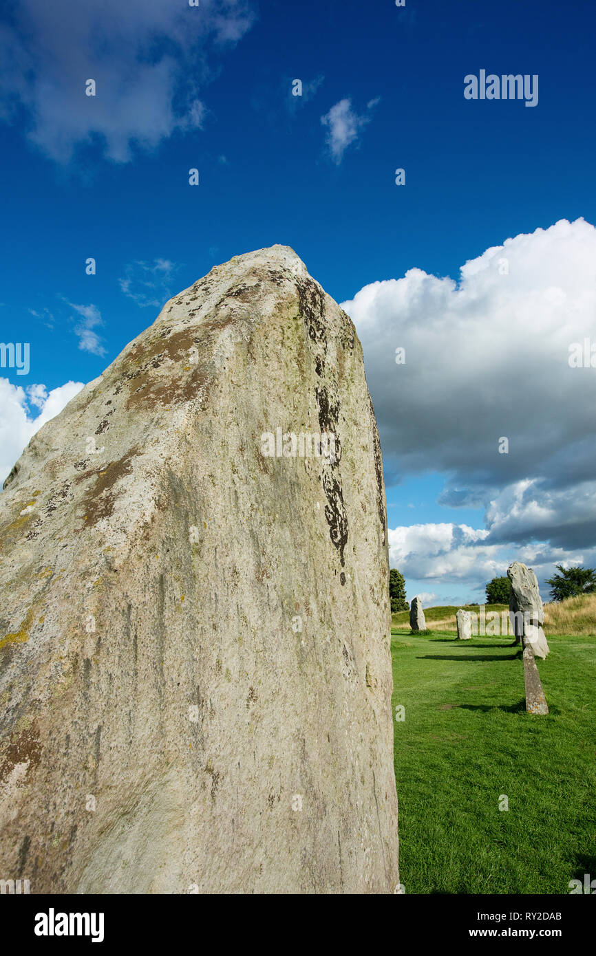 Great Britain, Wiltshire, Avebury Stone Circle. Section of an enormous ...