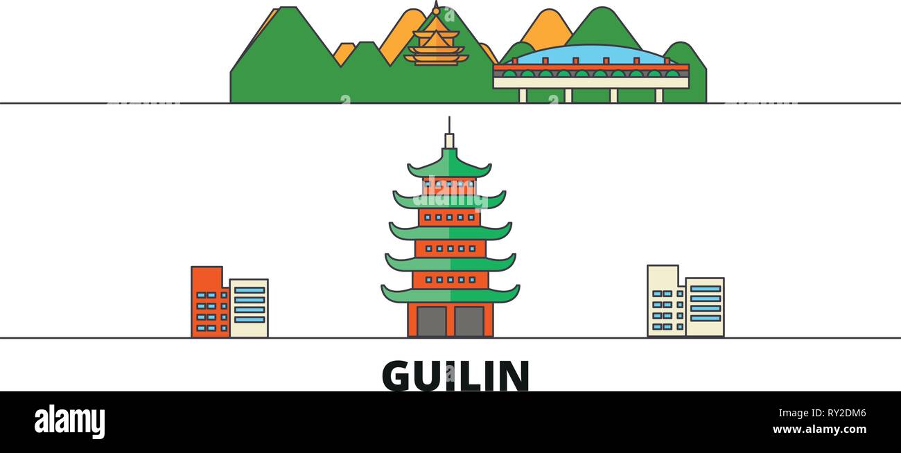 Guilin skyline Stock Vector Images - Alamy