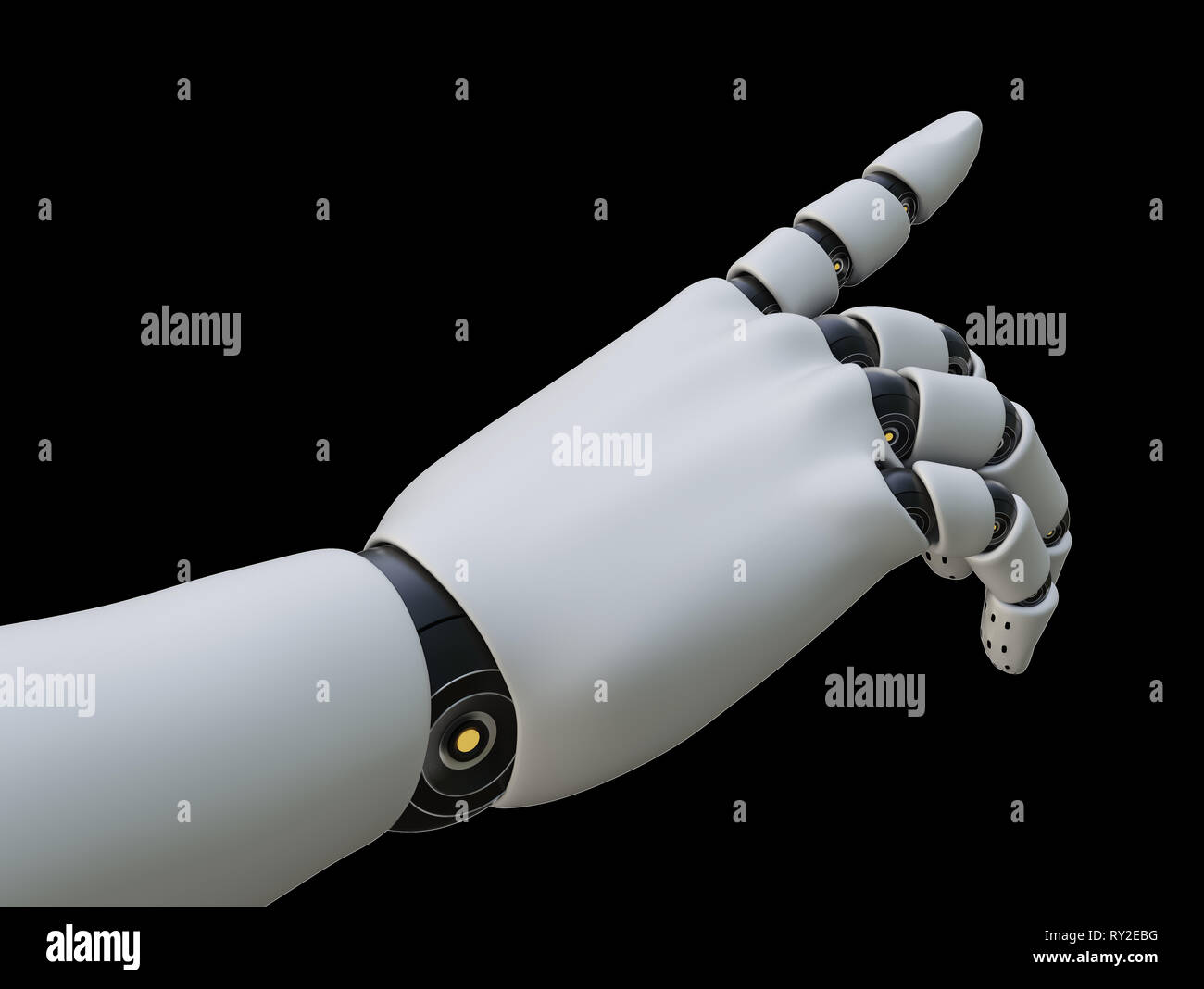 Robot hand pointing index finger, isolated Stock Photo - Alamy