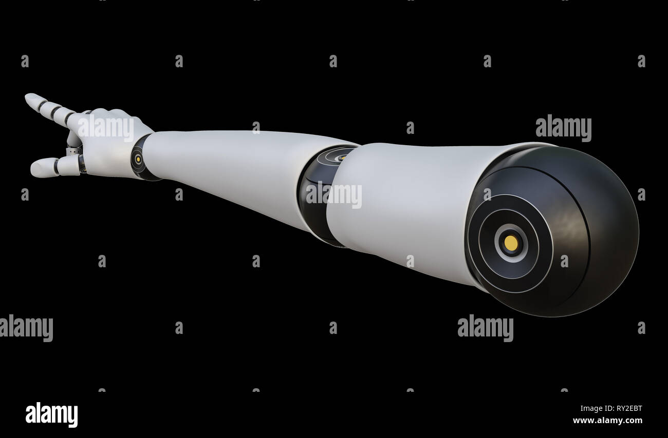 Robot hand pointing index finger, isolated Stock Photo - Alamy