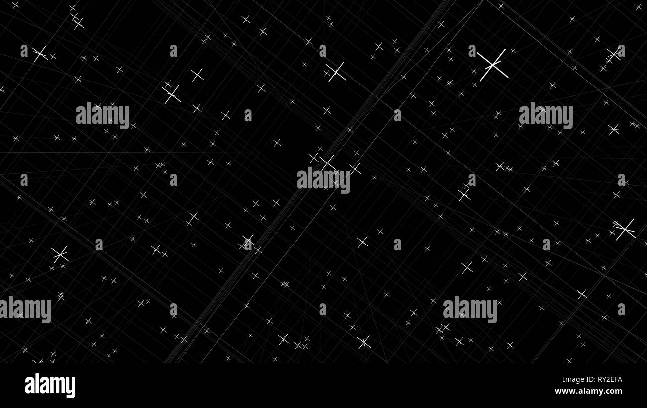 Abstract futuristic perspective wireframe Black and White Stock Photos ...