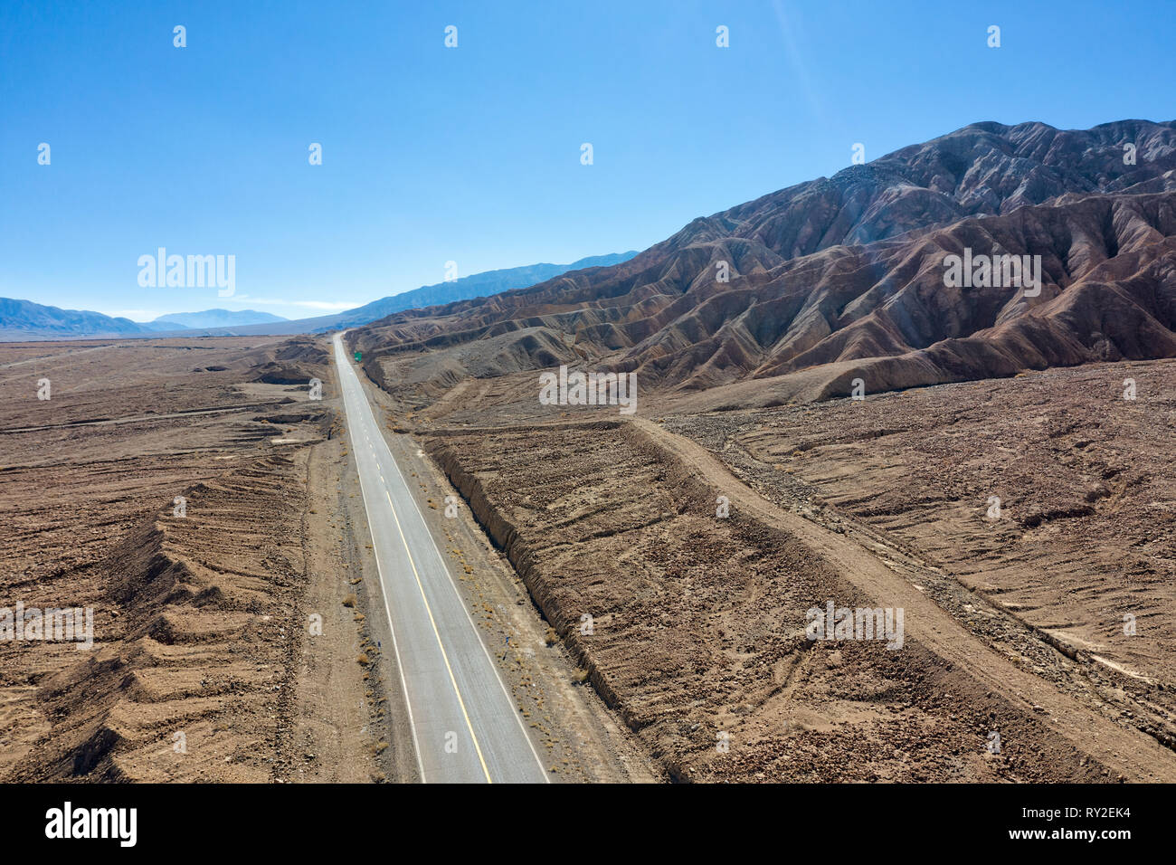 Mountains along the Dasht-e Lut Desert in Iran, taken in January 2019 ...