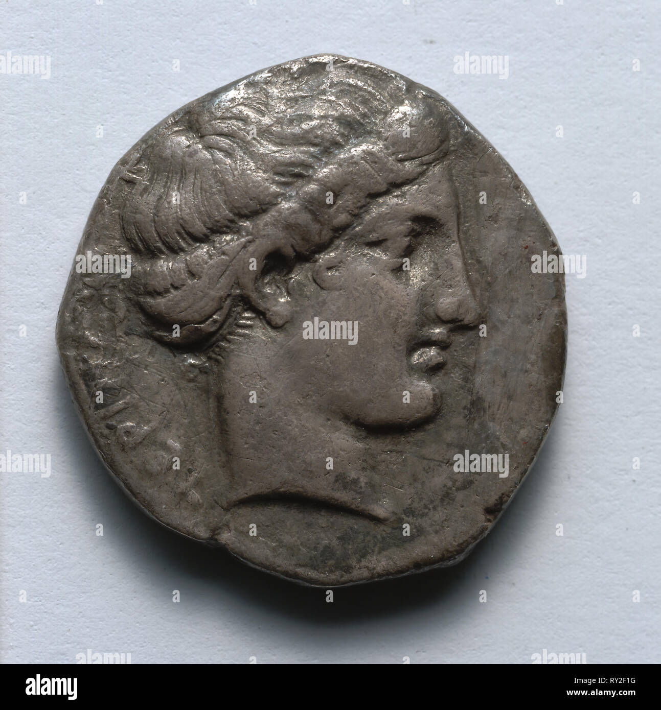 Stater: Head of Nymph (obverse), after 400 BC. Greece, Terina, after ...