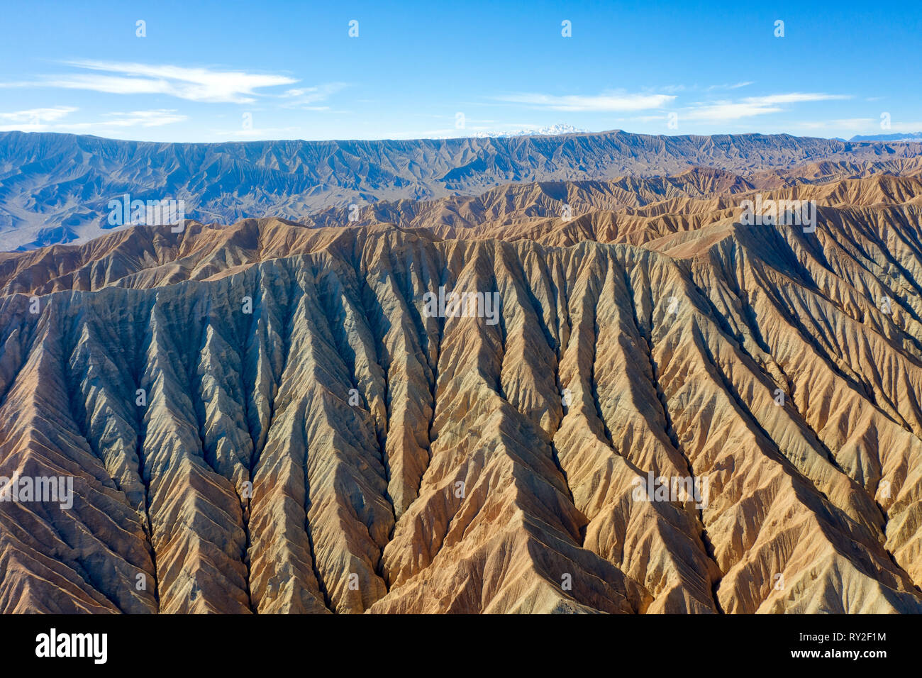 Mountains along the Dasht-e Lut Desert in Iran, taken in January 2019 ...