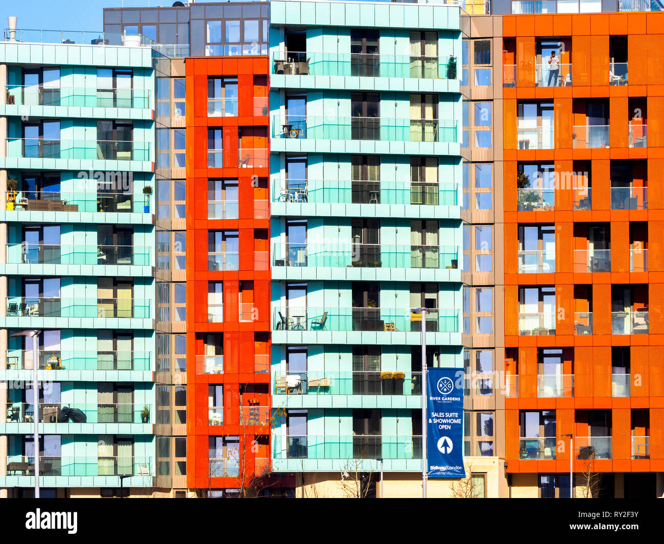 Modern apartment buildings in Enderby Wharf Greenwich - South East ...