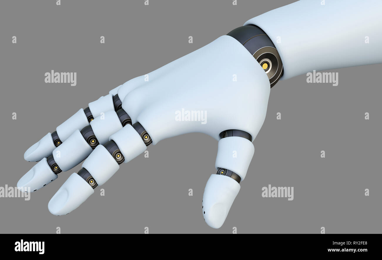 White Robot Hand, Isolated Stock Photo - Alamy