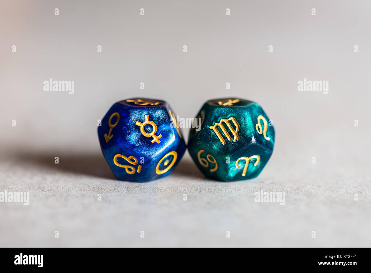 Astrology Dice with zodiac symbol of Virgo and its ruling planet ...