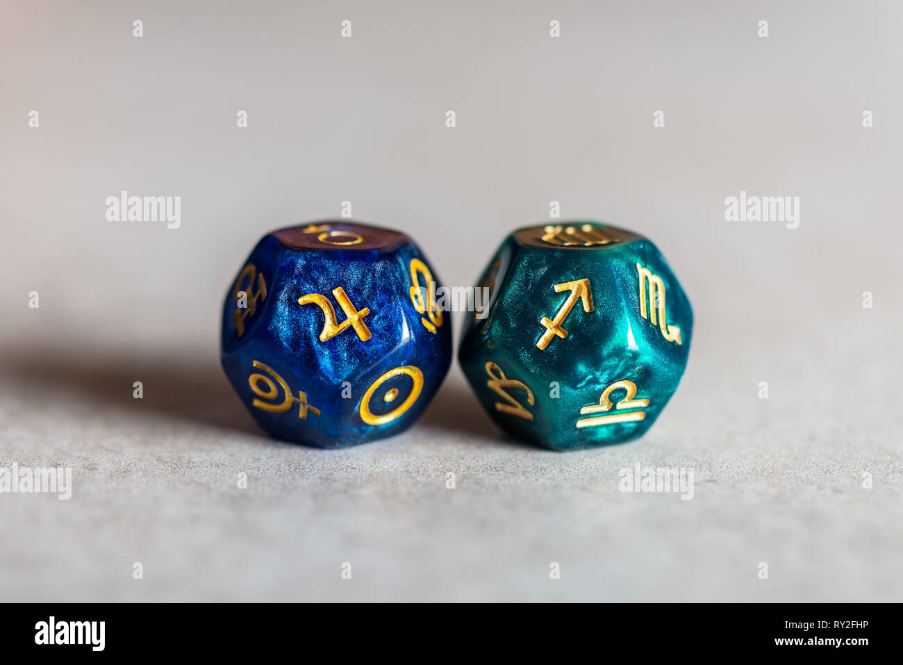 Astrology Dice with zodiac symbol of Sagittarius and its ruling planet ...