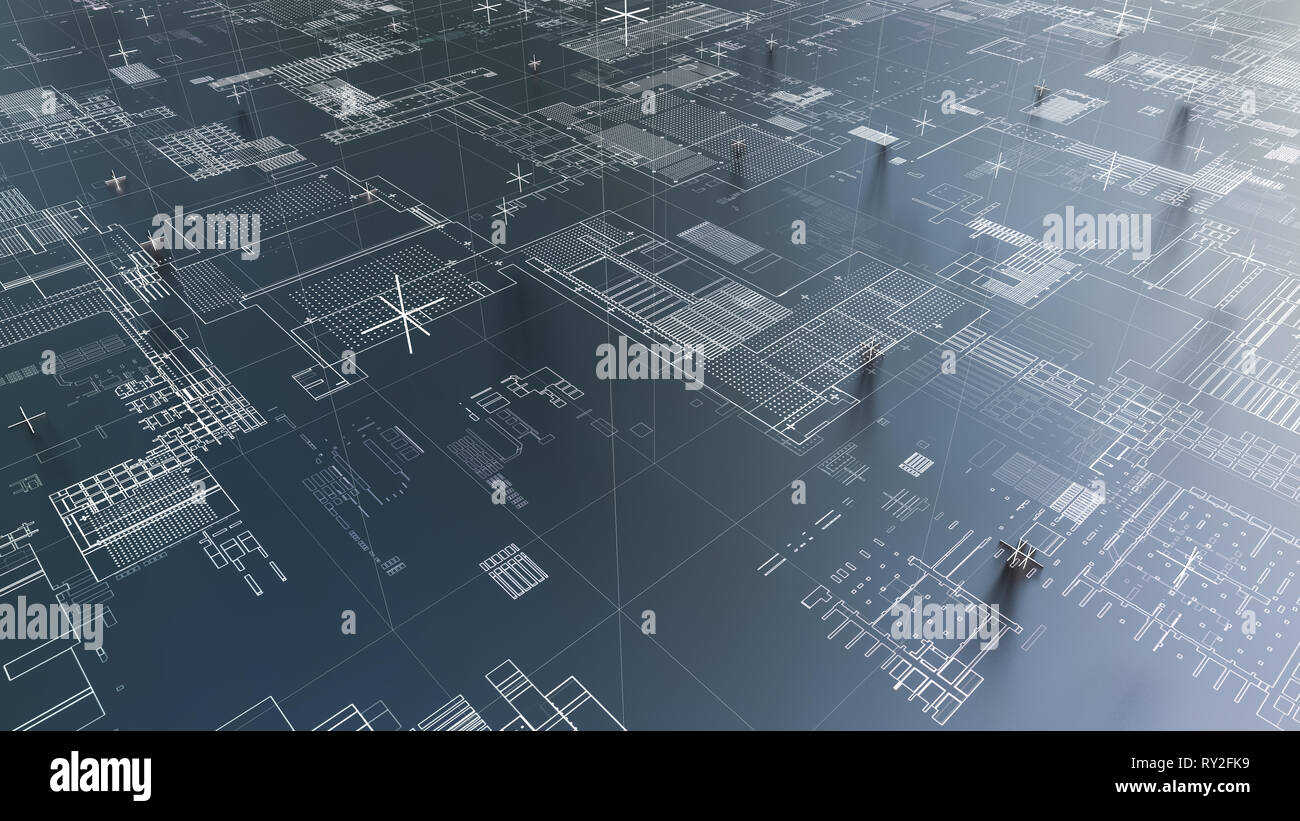 Abstract technological background with white lines Stock Photo - Alamy