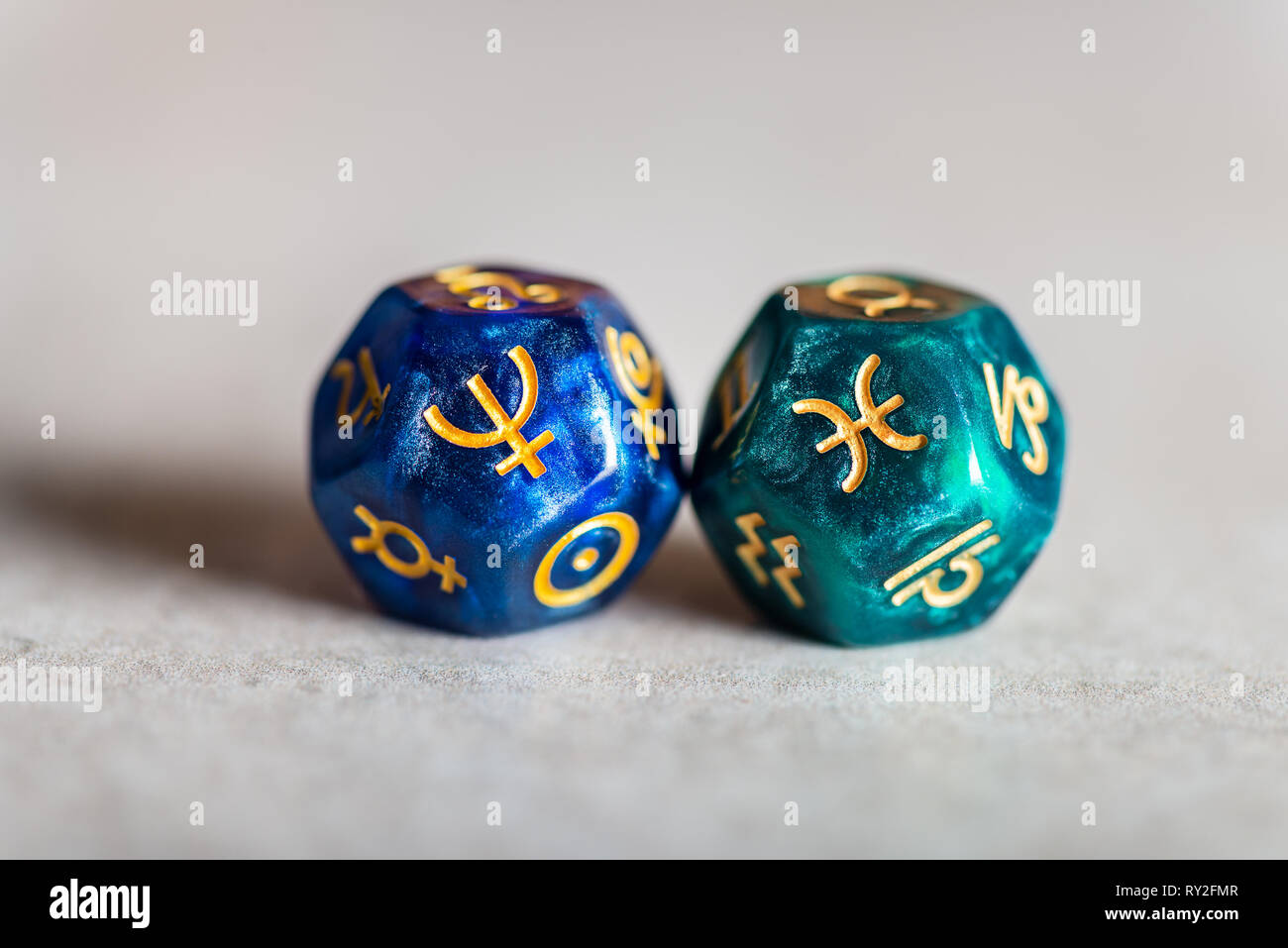 Astrology Dice with zodiac symbol of Pisces and its ruling planet ...