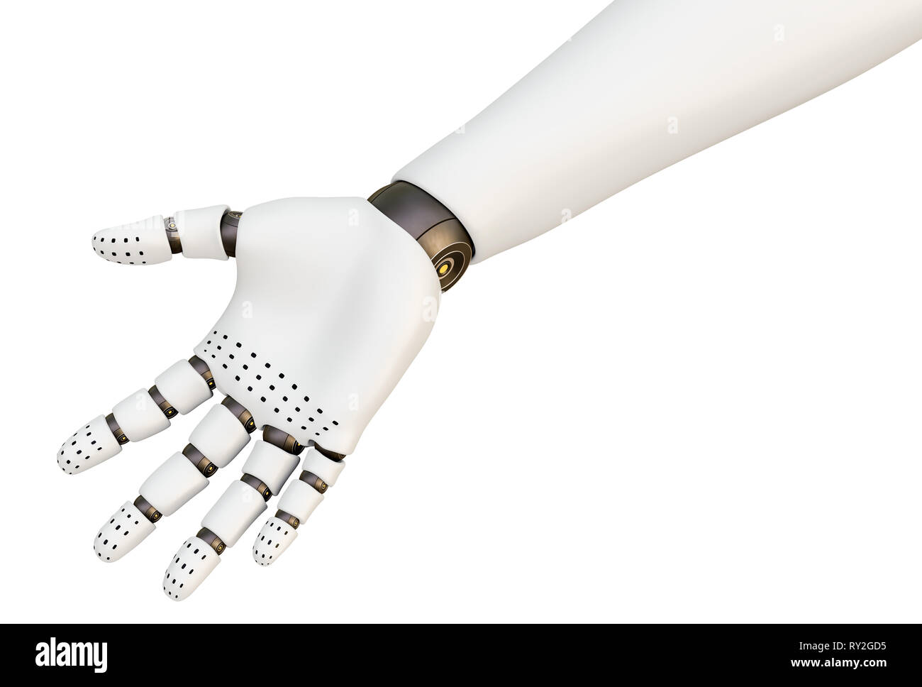 White Robot Hand, Isolated Stock Photo - Alamy