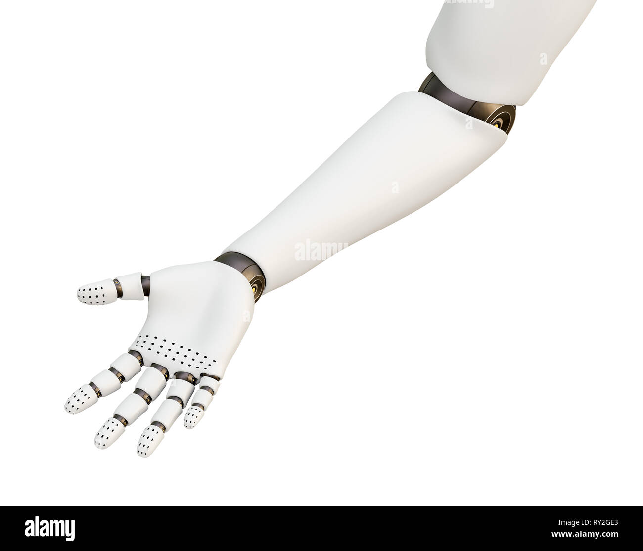 White Robot Hand, Isolated Stock Photo - Alamy