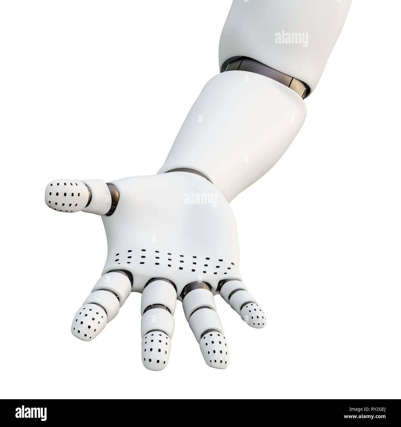 White Robot Hand, Isolated Stock Photo - Alamy