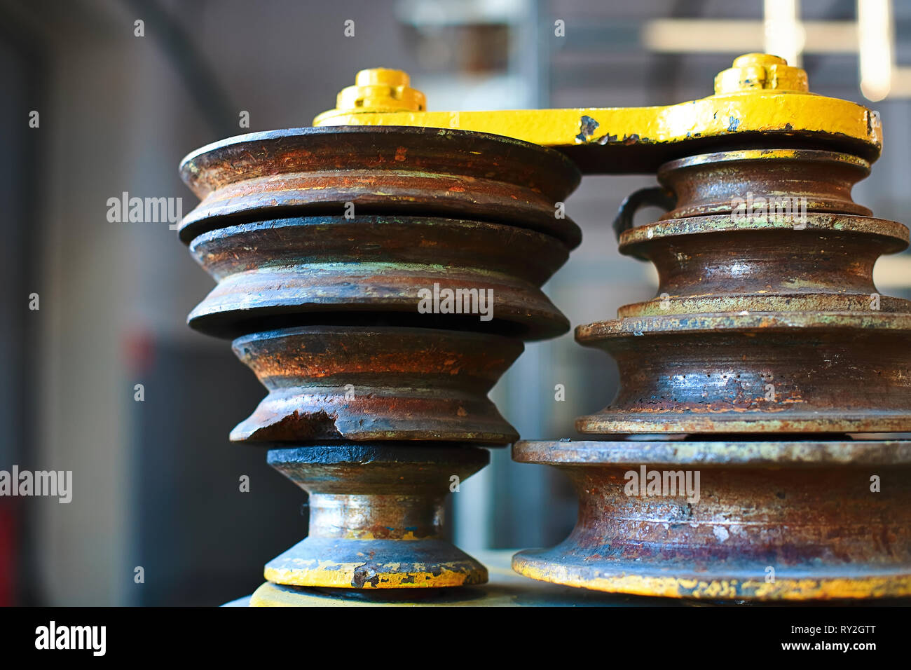 Old machine for bending pipes of different diameters. Device bender ...